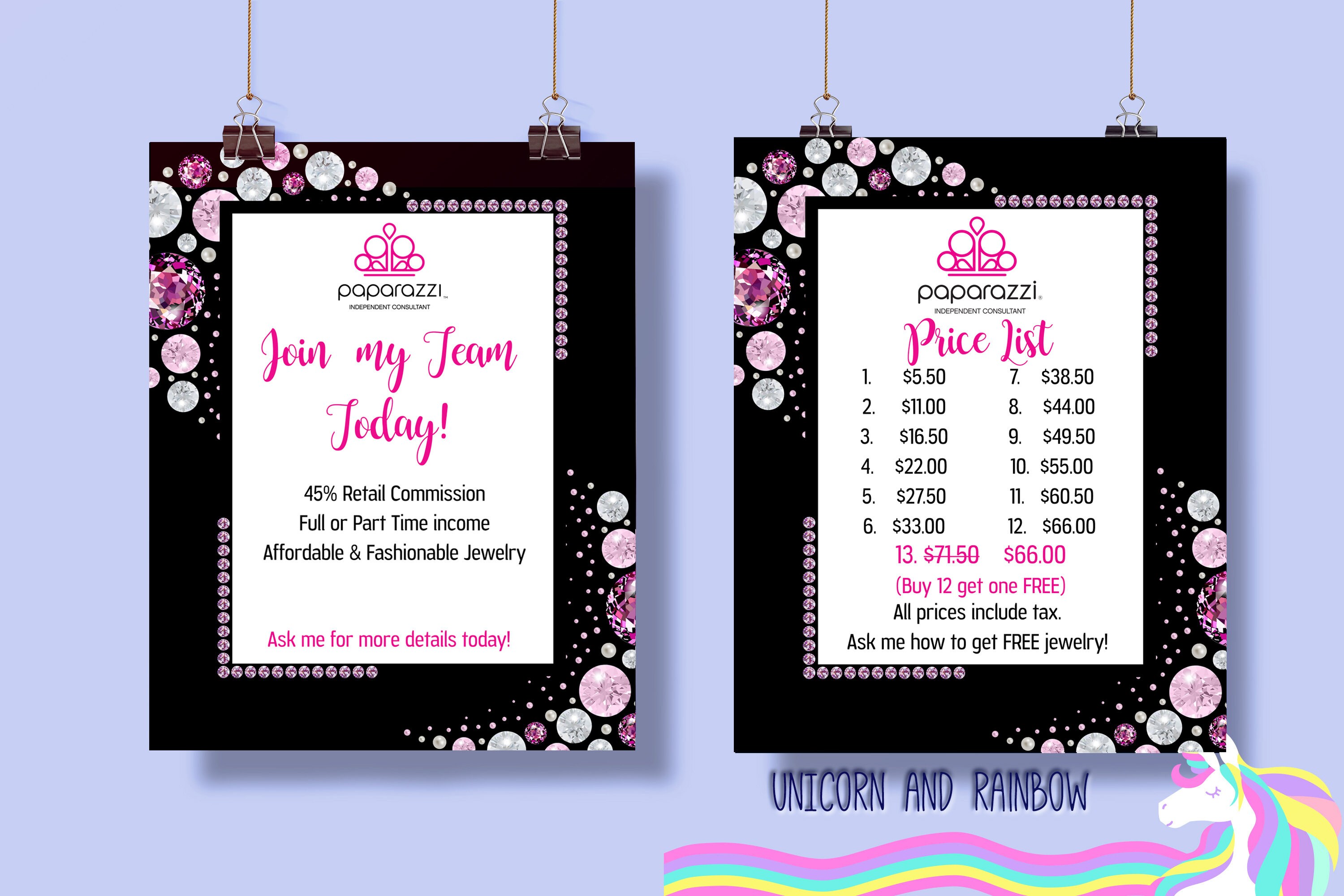 UPDATED LOGO Paparazzi Price List and Join my team card | Etsy