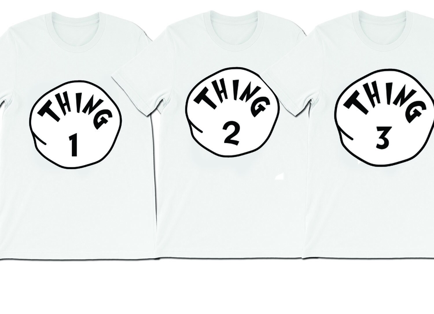 Thing 1, 2 & 3 Clipart. Transfer Iron On. Digital File. Instant ...