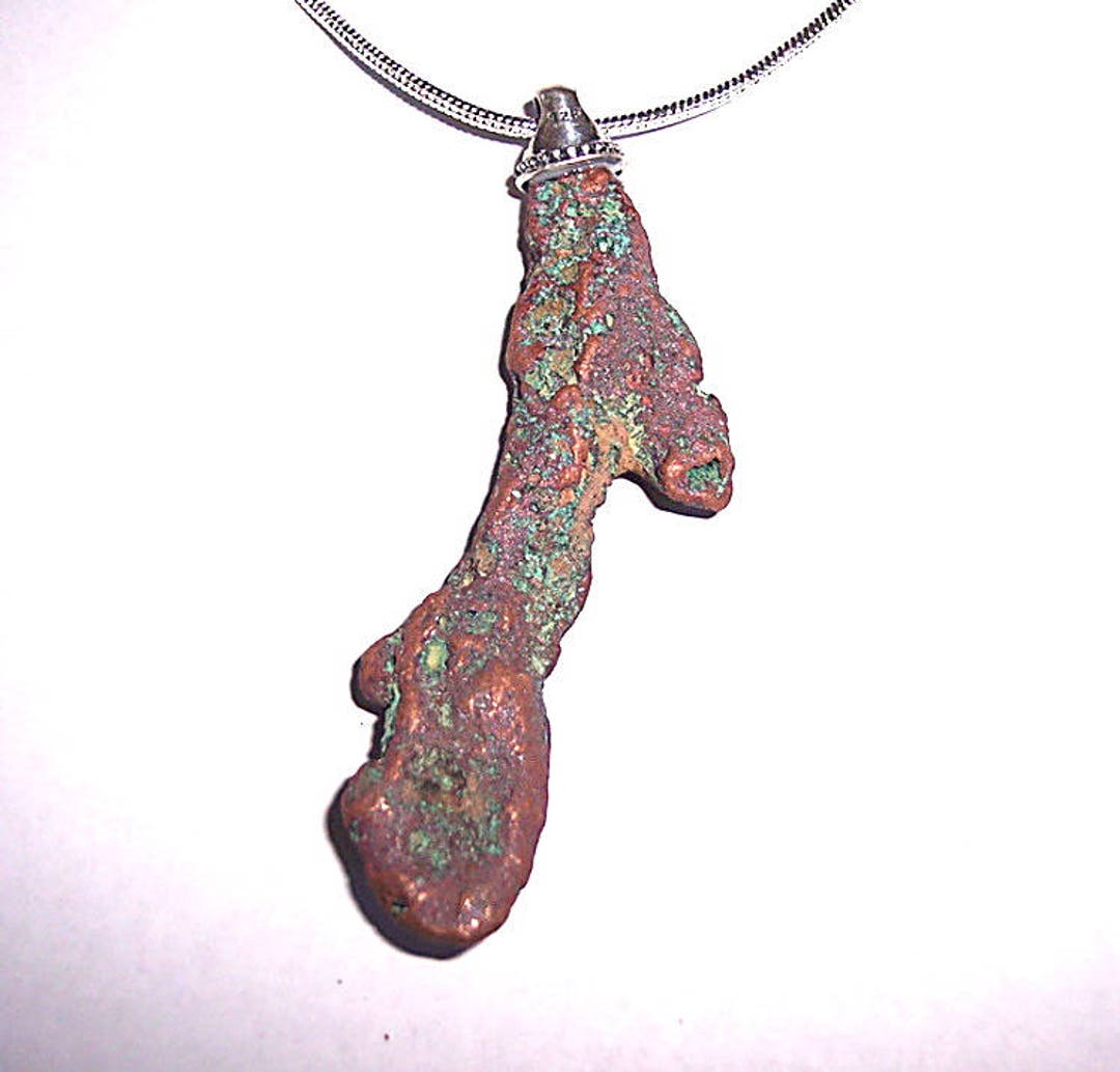 2 3/4" Float Copper Nugget Pendant Necklace With a Free 24" Rope Chain ...