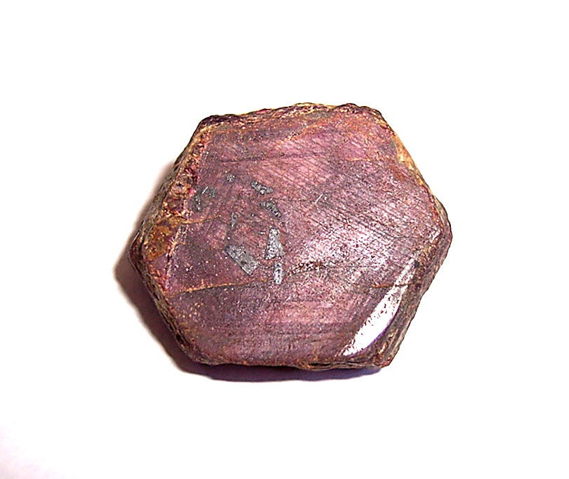 15.6 Gram Hexagonal Raw Red Ruby Crystal Face Sanded Smooth - Etsy