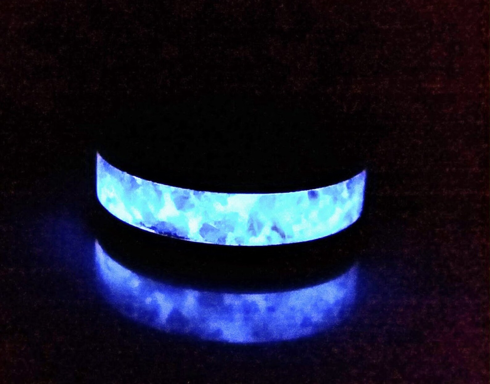 Blue Moon Glow Ring Black Ceramic Ring With Moonstone and | Etsy