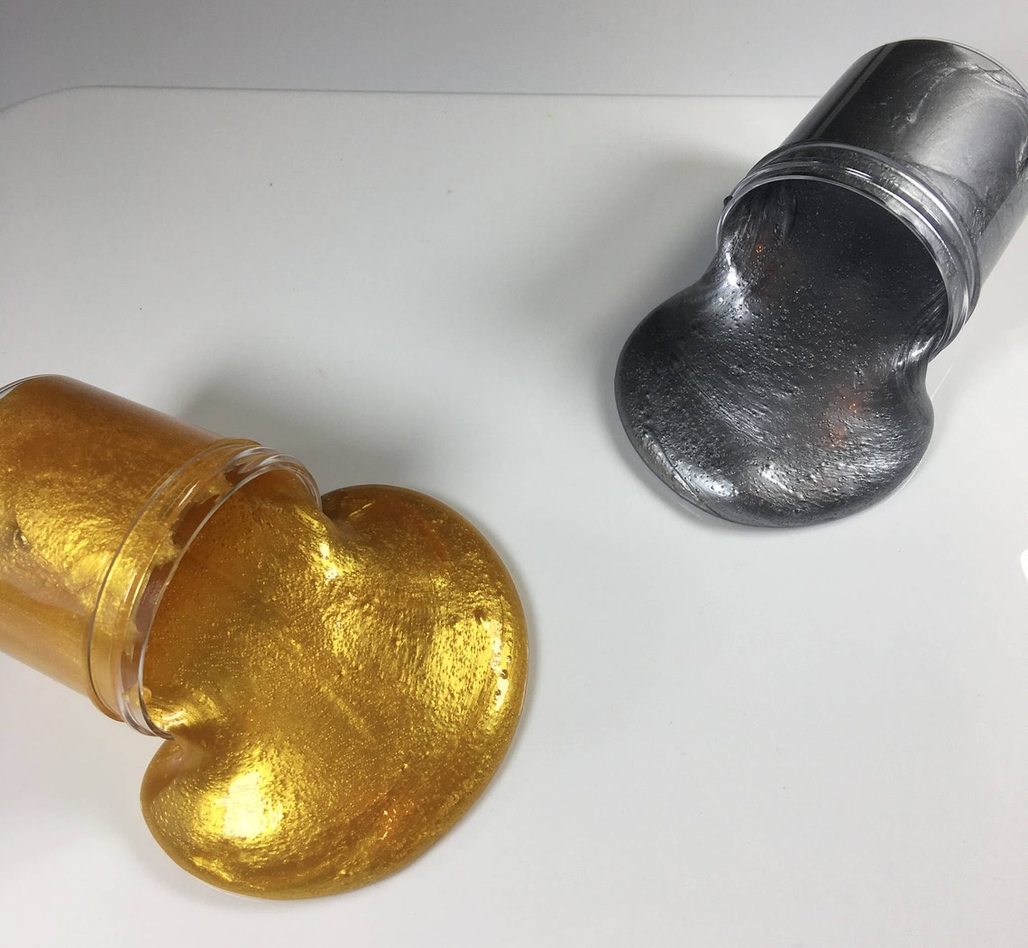 Gold & Sliver Metallic Slime Duo - Etsy