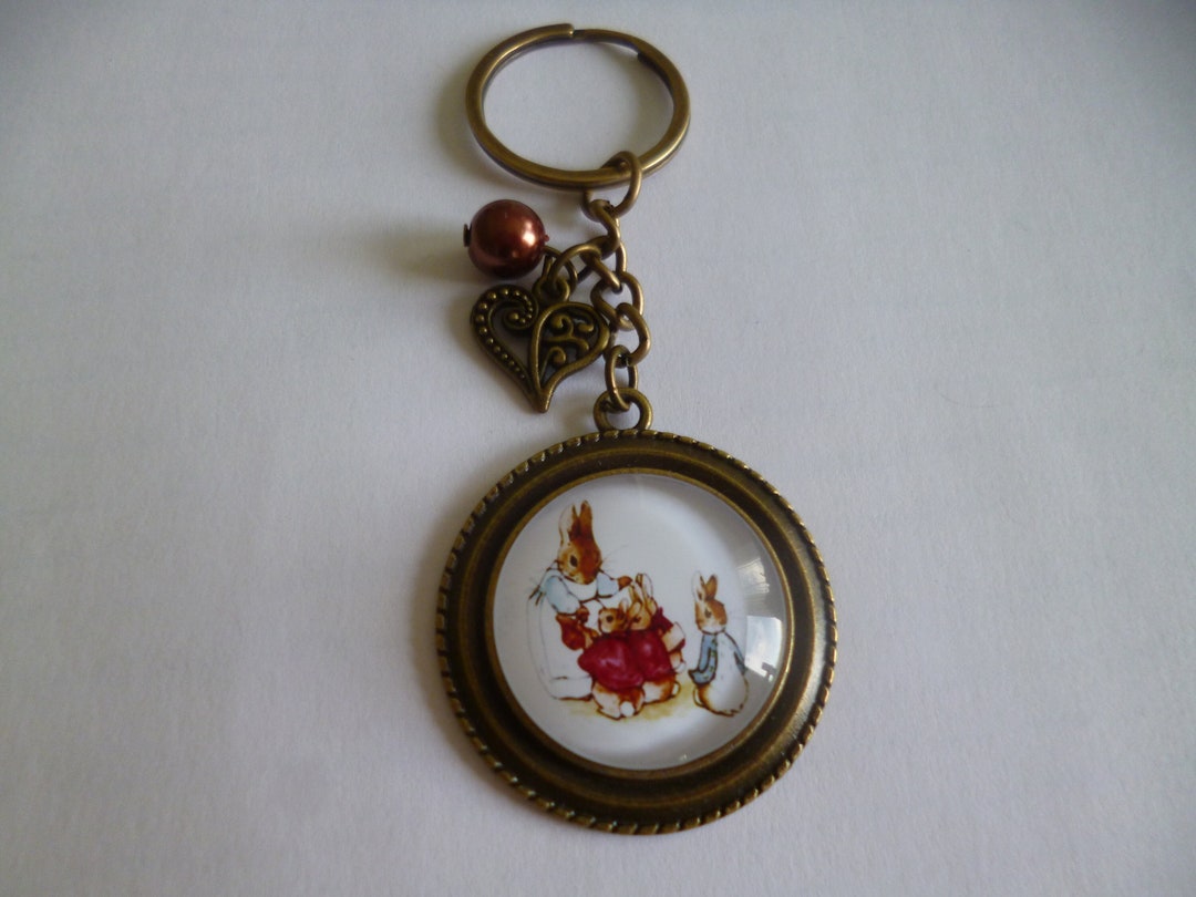 Bronze Key Ring Cabochon 25mm Rabbits Beatrix Potter Pearl Charm - Etsy