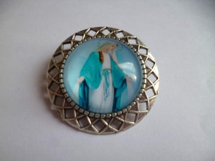 Silver or Bronze Virgin Mary Pin Brooch, Shabby - Etsy