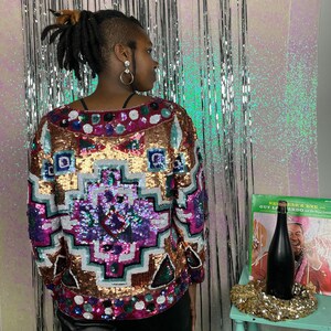 INSANE Abstract Geometric Sequin Pattern Top - Etsy