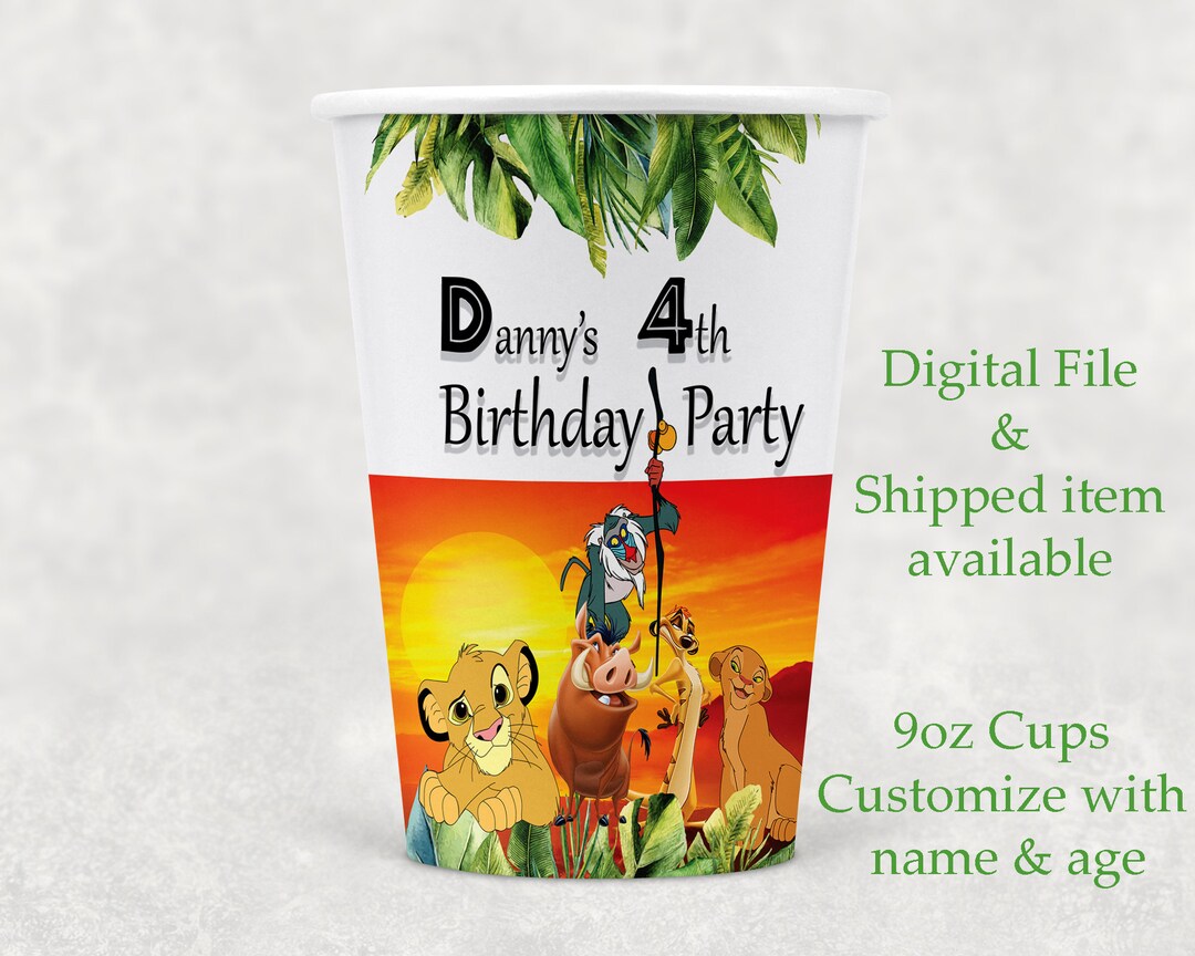 Lion King Party Cupslion King Theme Theme9ozdisposable - Etsy