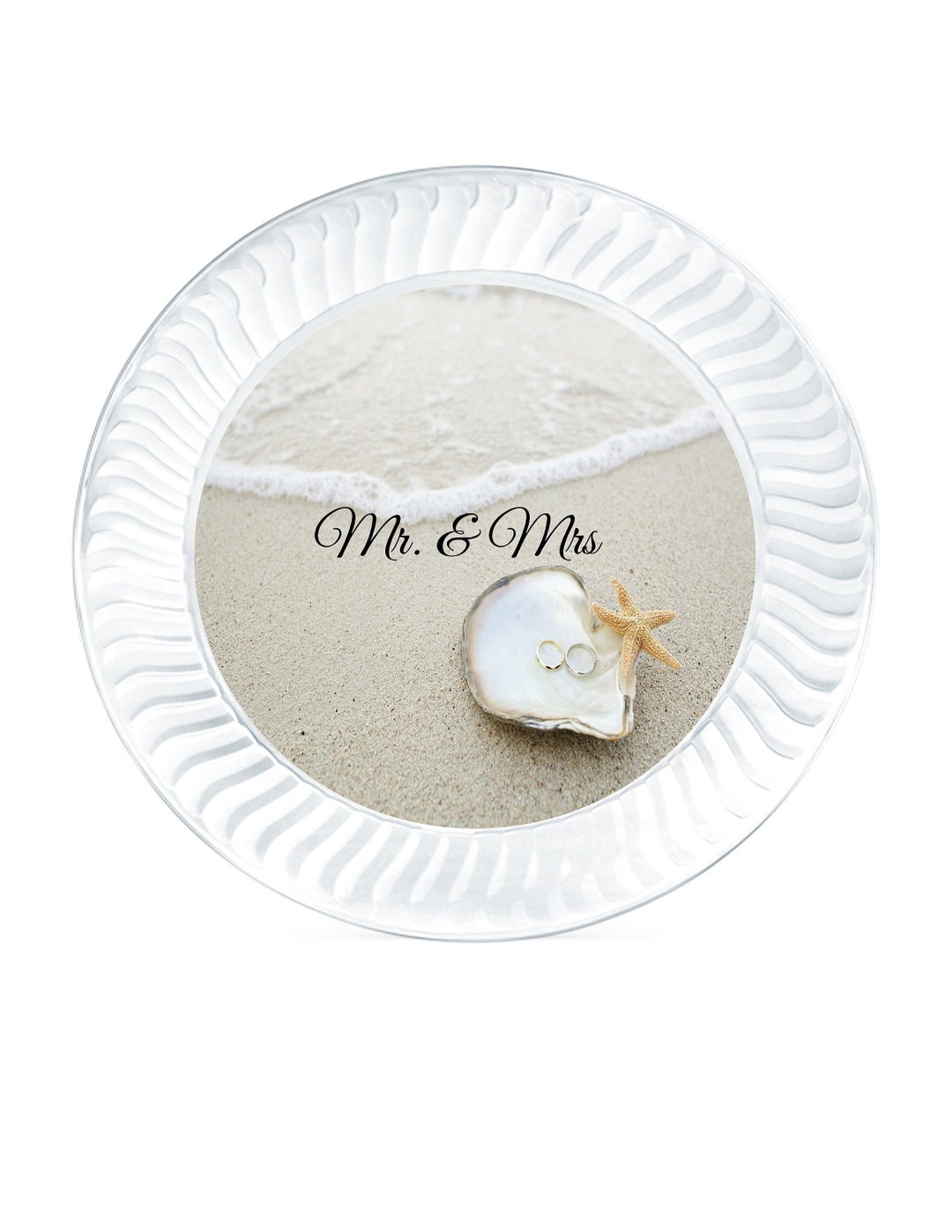 Beach Theme Wedding Plate| Brown Theme Event| Plastic Clear Plates| 9 ...
