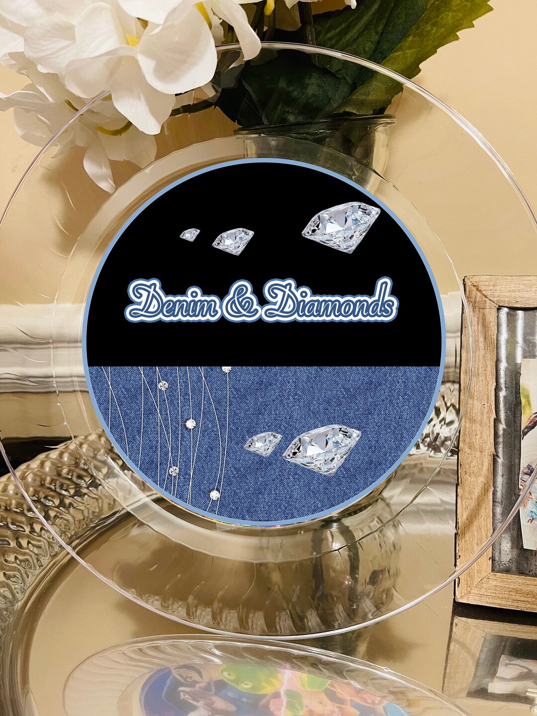 Denim and Diamonds Black Party Plate Plastic Clear Plates 9' in ...