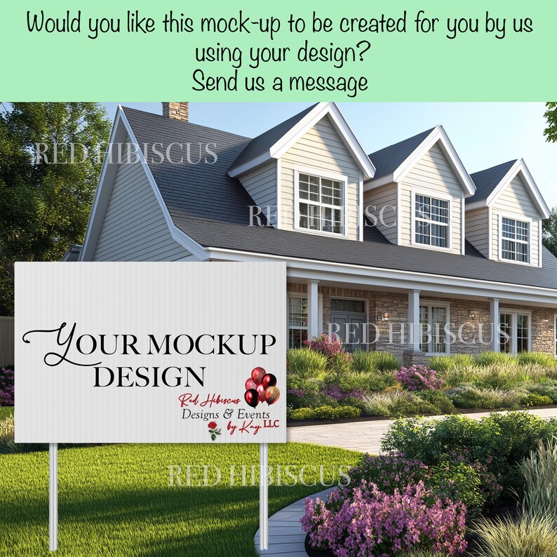 Lawn-yard Sign Mock-up. - 3 Size Templates Included - Print at Your ...
