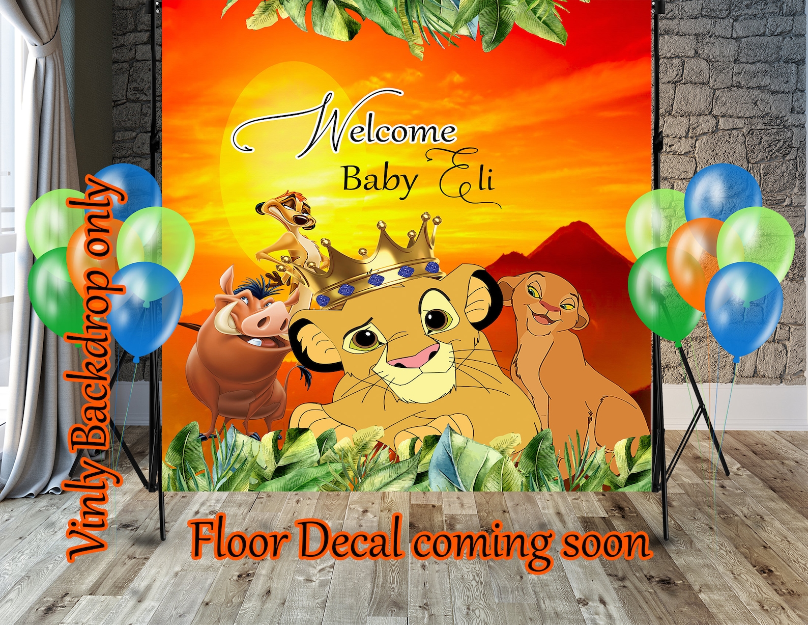 Simba Theme Backdrop/Baby Shower Theme/Baby Event/Background | Etsy
