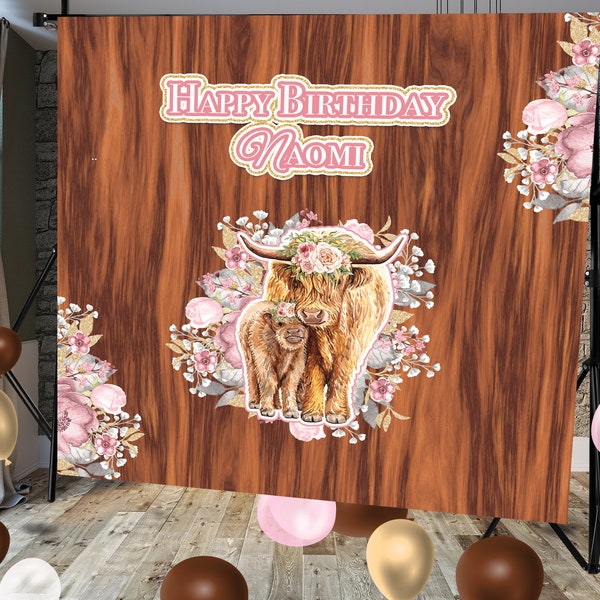 Highland Cow Backdrop - Etsy