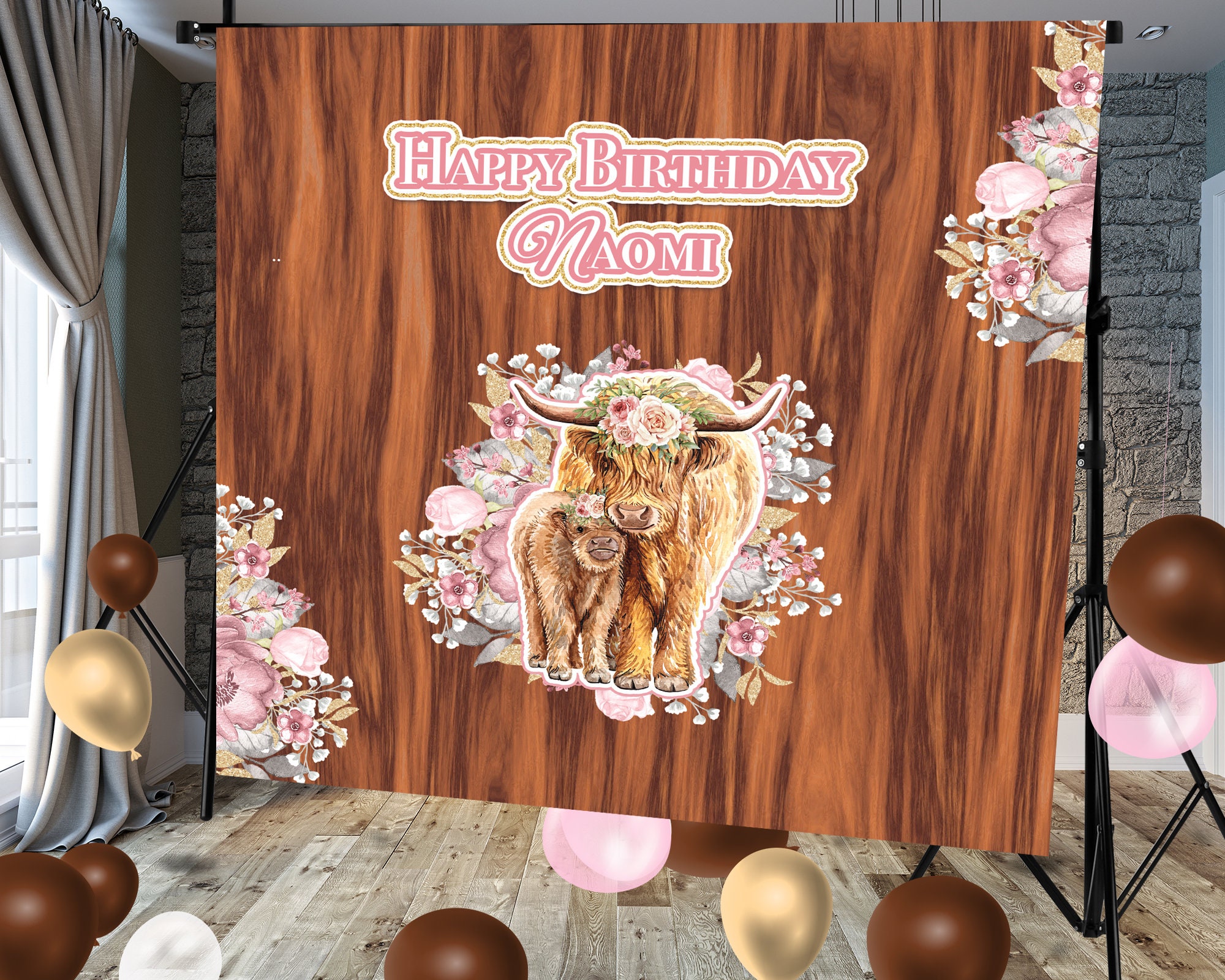 Highland Cow Theme Backdrop/turkey Theme/family Event/matching - Etsy