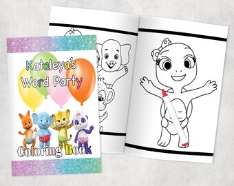 Word Party Coloring Book - Etsy
