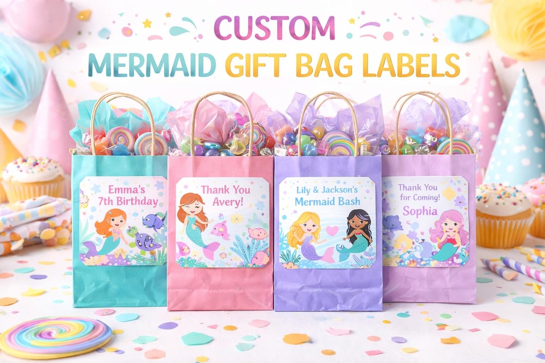 Custom Party Bag Labels | Personalized Favor Tags |any Theme | Labels ...