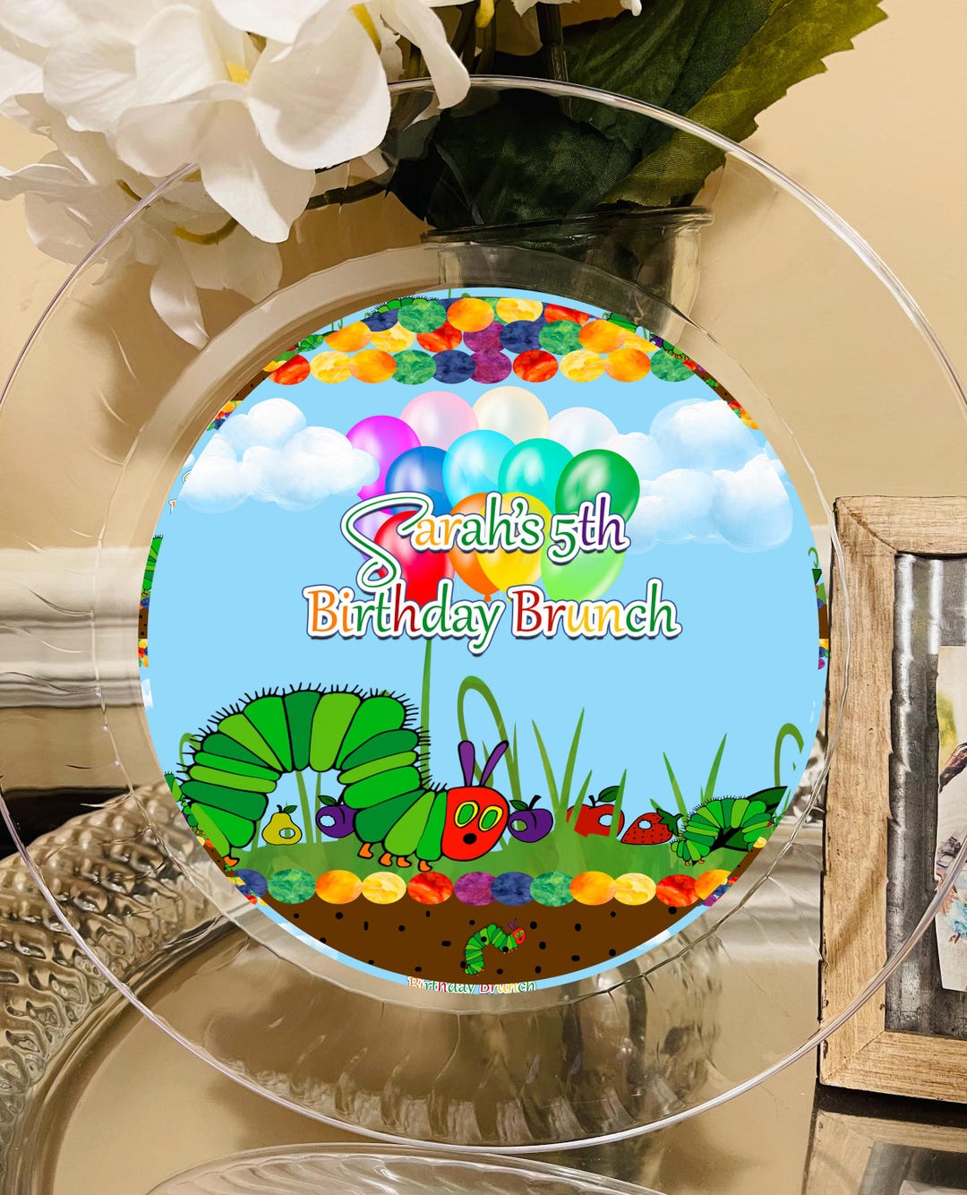 A Hungry Inspired Caterpillar Birthday Plate| Plastic Clear Plates| 10 ...