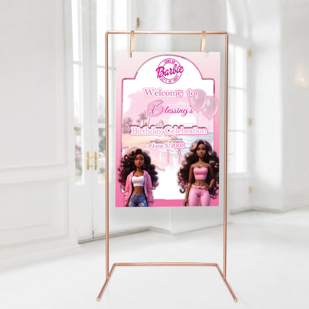 Pink Barbie Theme Party Hanging Signparty Decorangel & Stitchwow Your ...