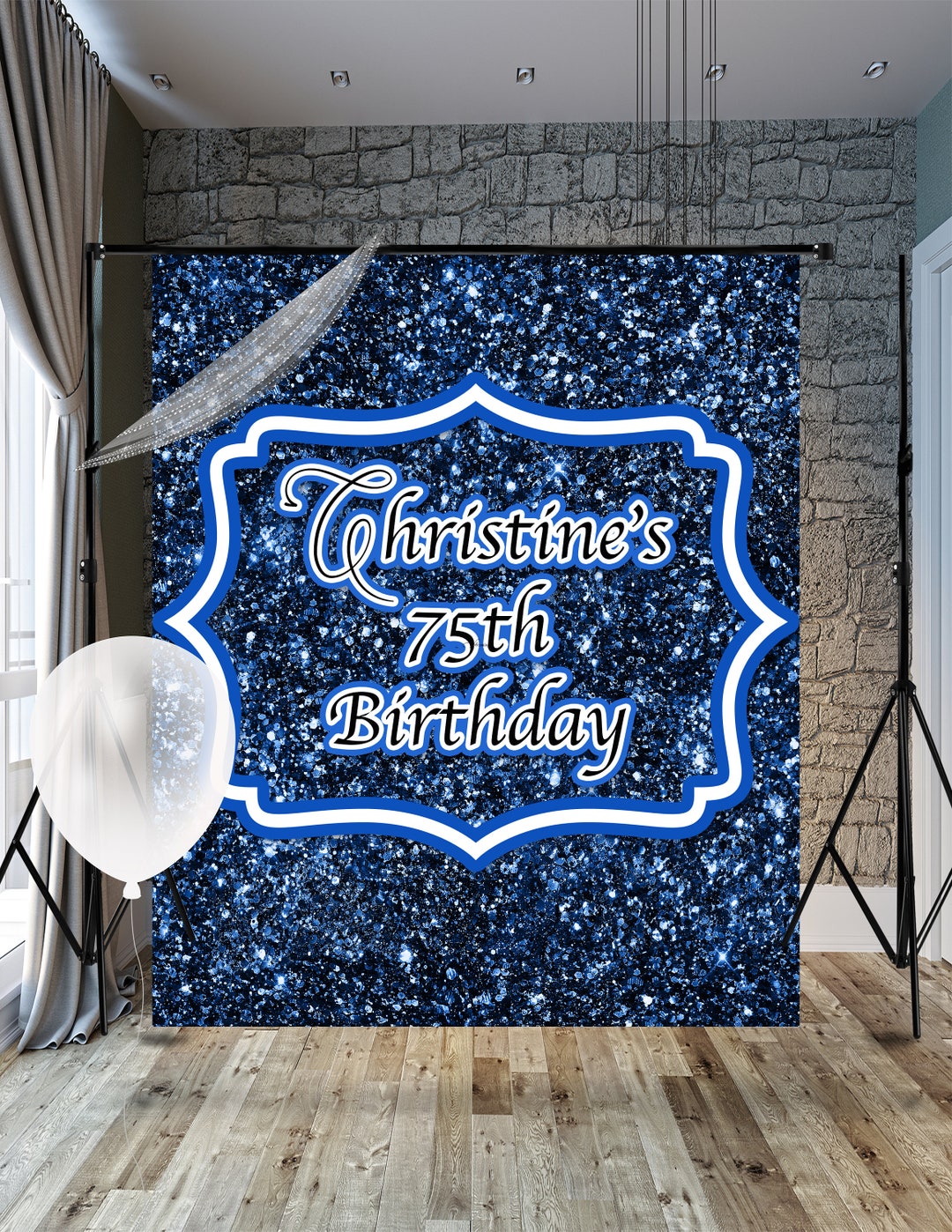 Blue Birthday Backdrop50th Birthday60th Birthdayany - Etsy