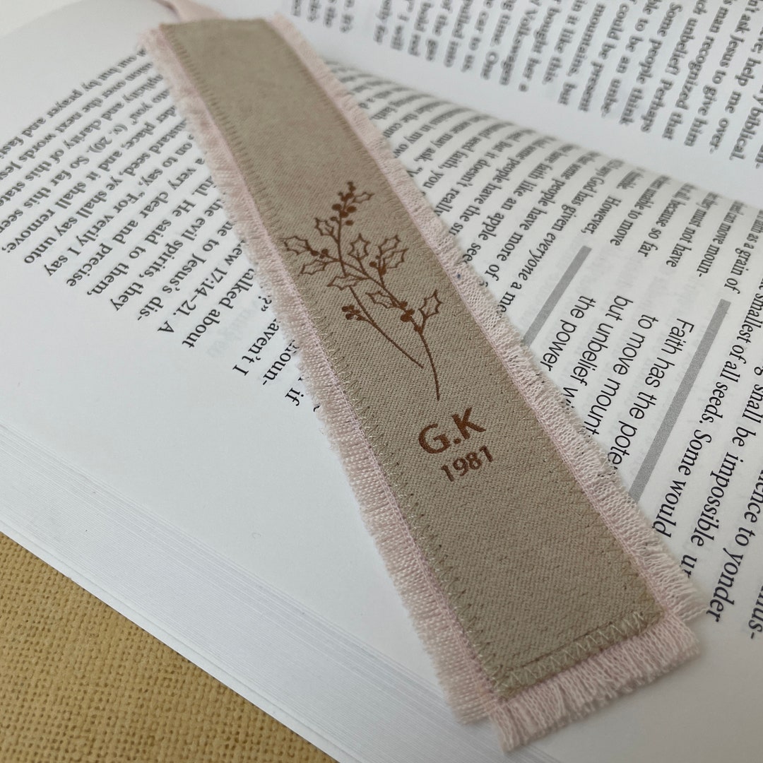 Linen Bookmark Birth Month Flowers Custom - Etsy