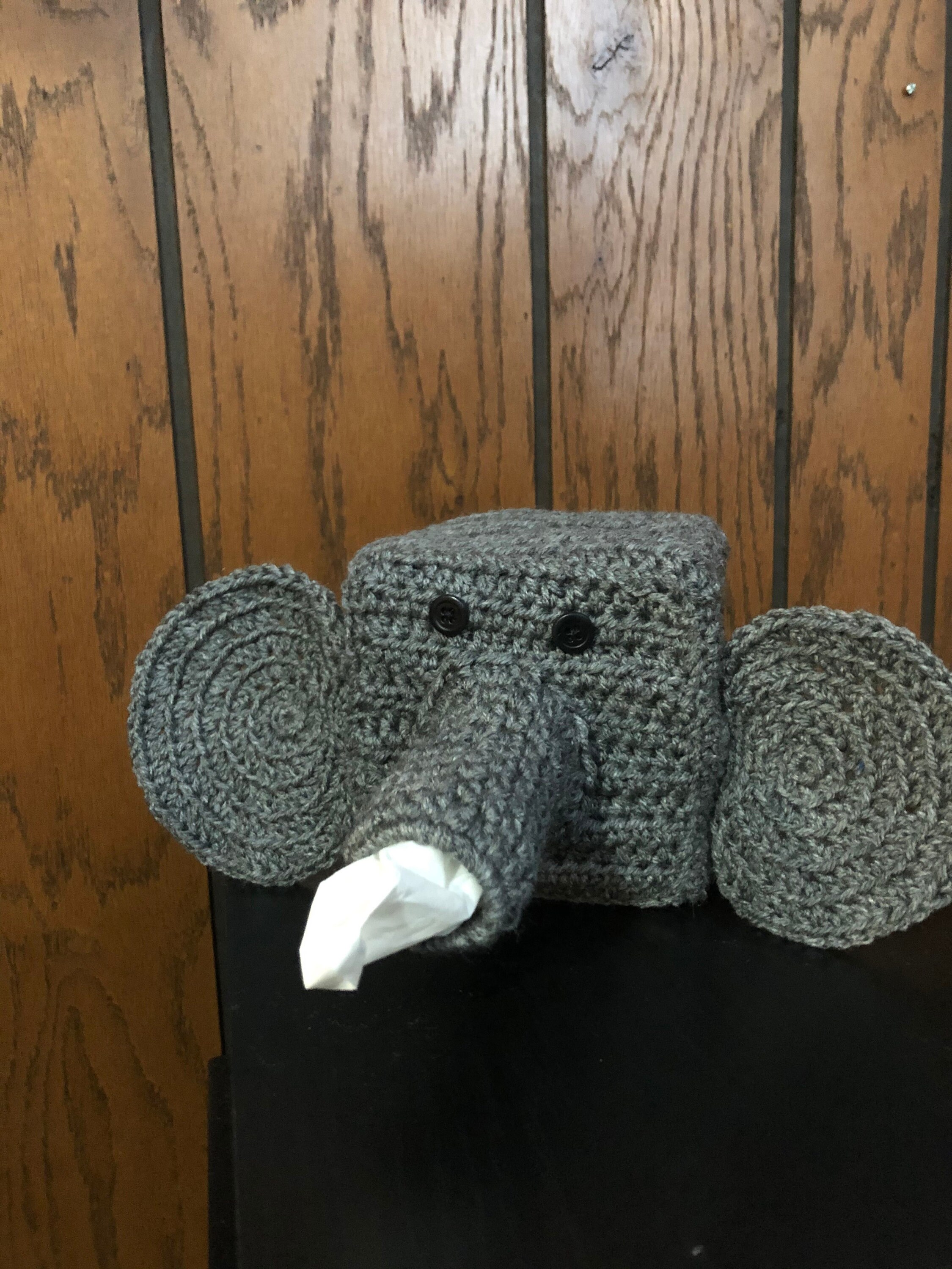 Crochet Elephant Tissue Box Cover - Etsy