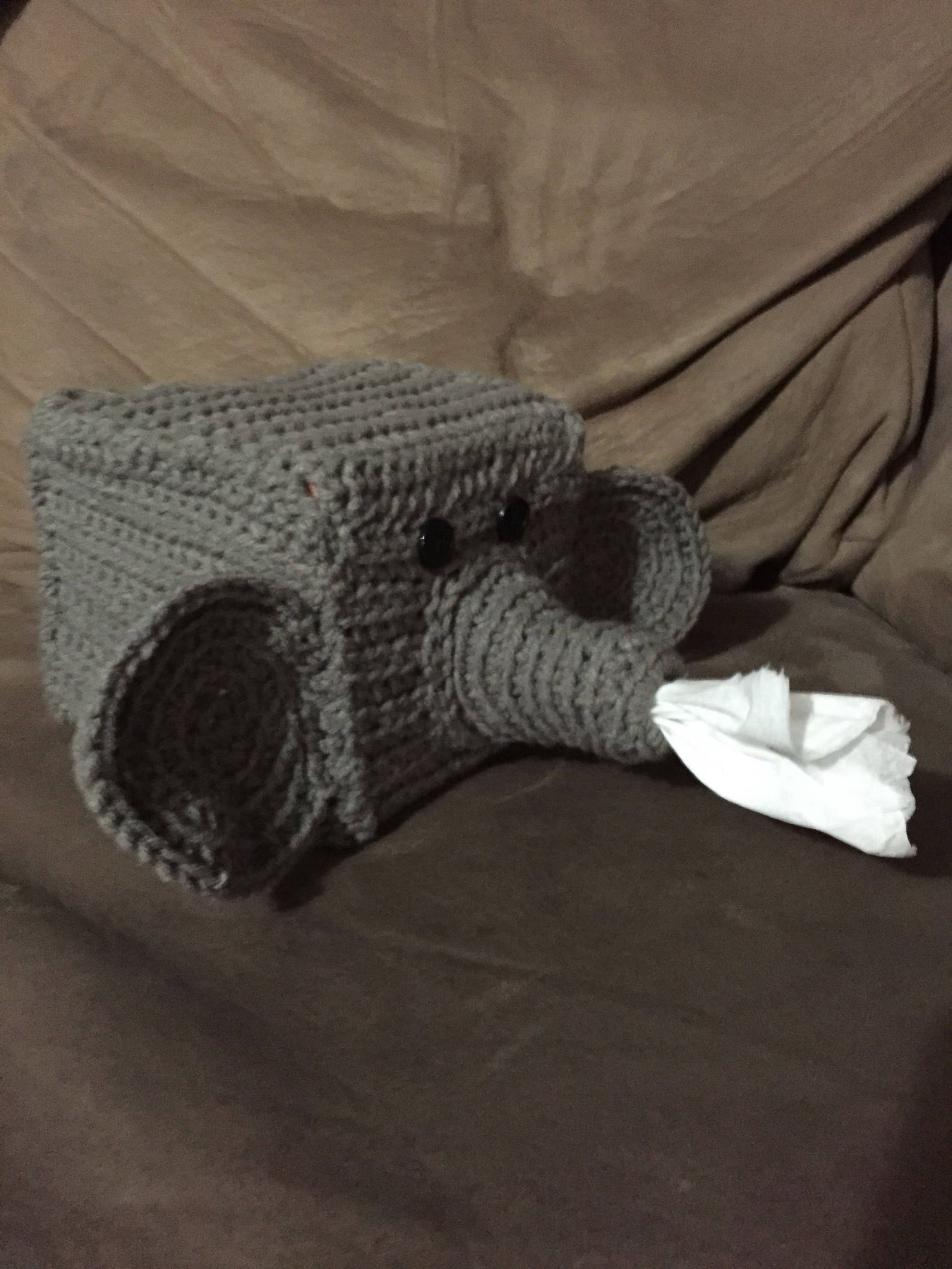 Crochet Elephant Tissue Box Cover - Etsy