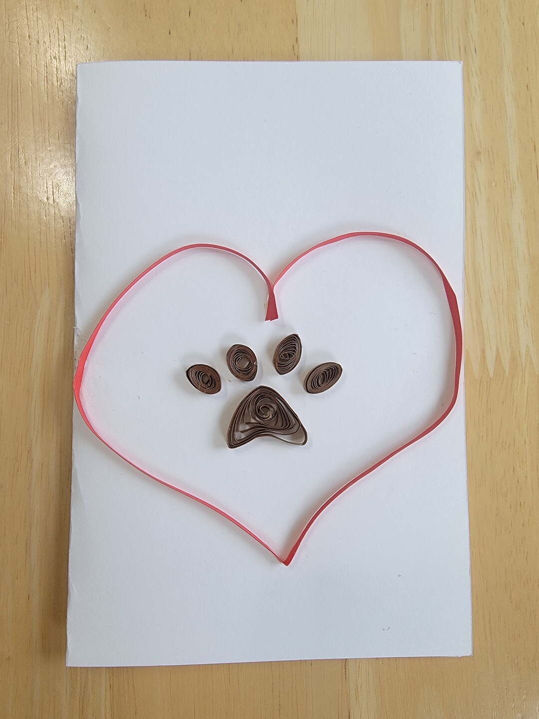 Dog Paw Greeting Card Handmade, Paper Quilling - Etsy