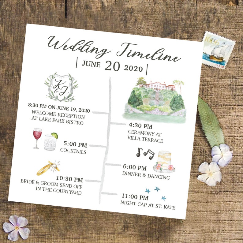 DIGITAL | WEDDING TIMELINE | Custom Wedding Timeline | Printable ...