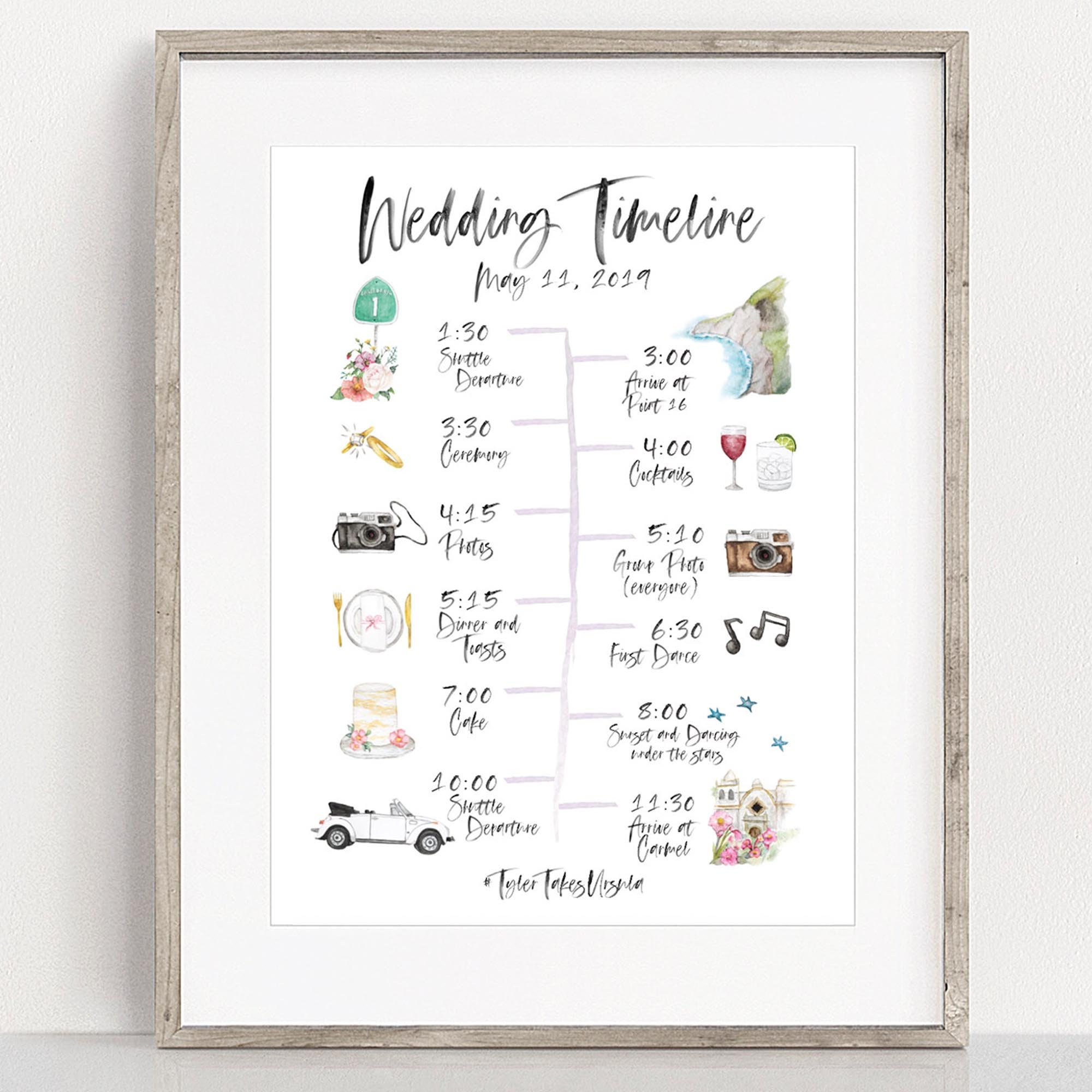 DIGITAL WEDDING TIMELINE Custom Wedding Timeline Printable Custom ...