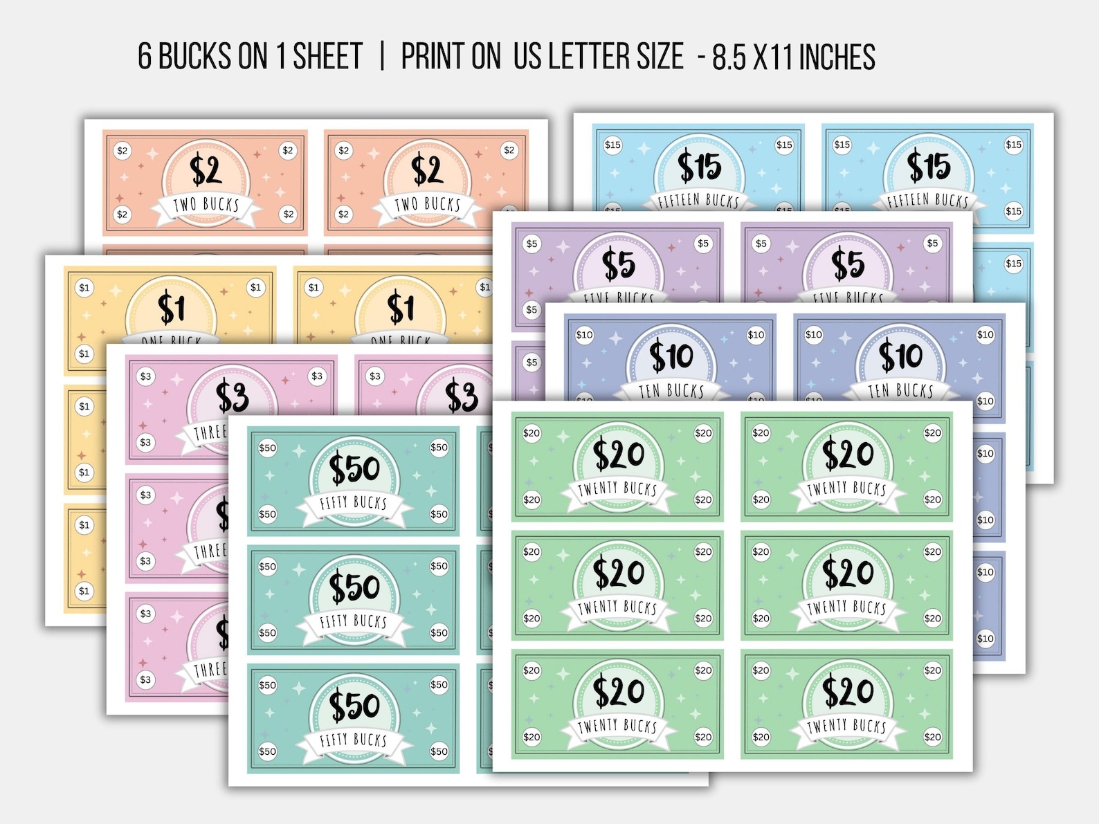 Printable Play Money for Kids - Digital Instant Download - Pretend Play ...