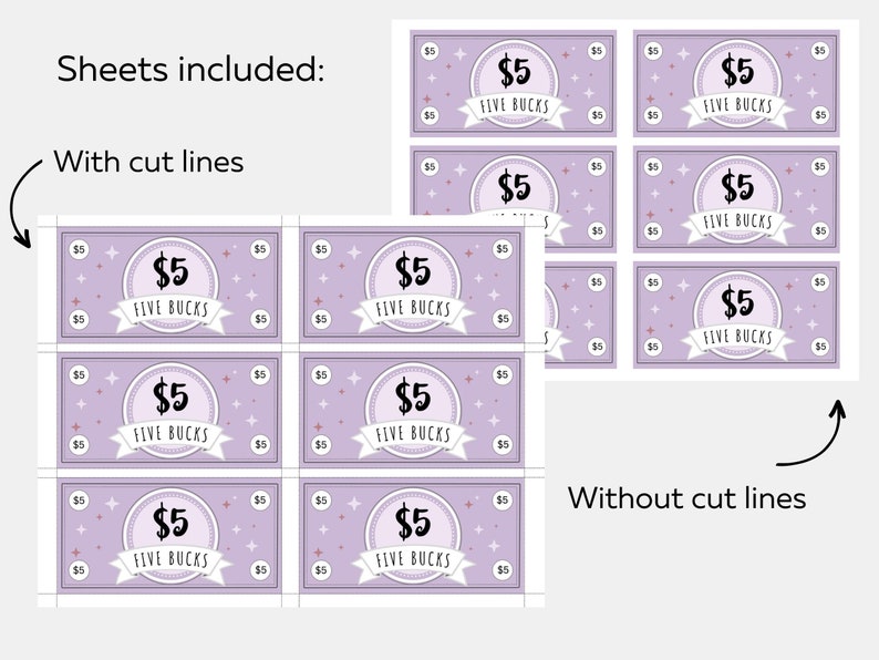 Printable Play Money for Kids - Digital Instant Download - Pretend Play ...