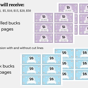 Editable Kids Reward System , Mom Bucks , Children Reward Printable PDF ...