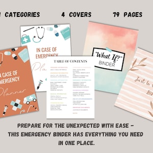 Fillable Just in Case Binder , "what If" Emergency & Legacy Planner ...