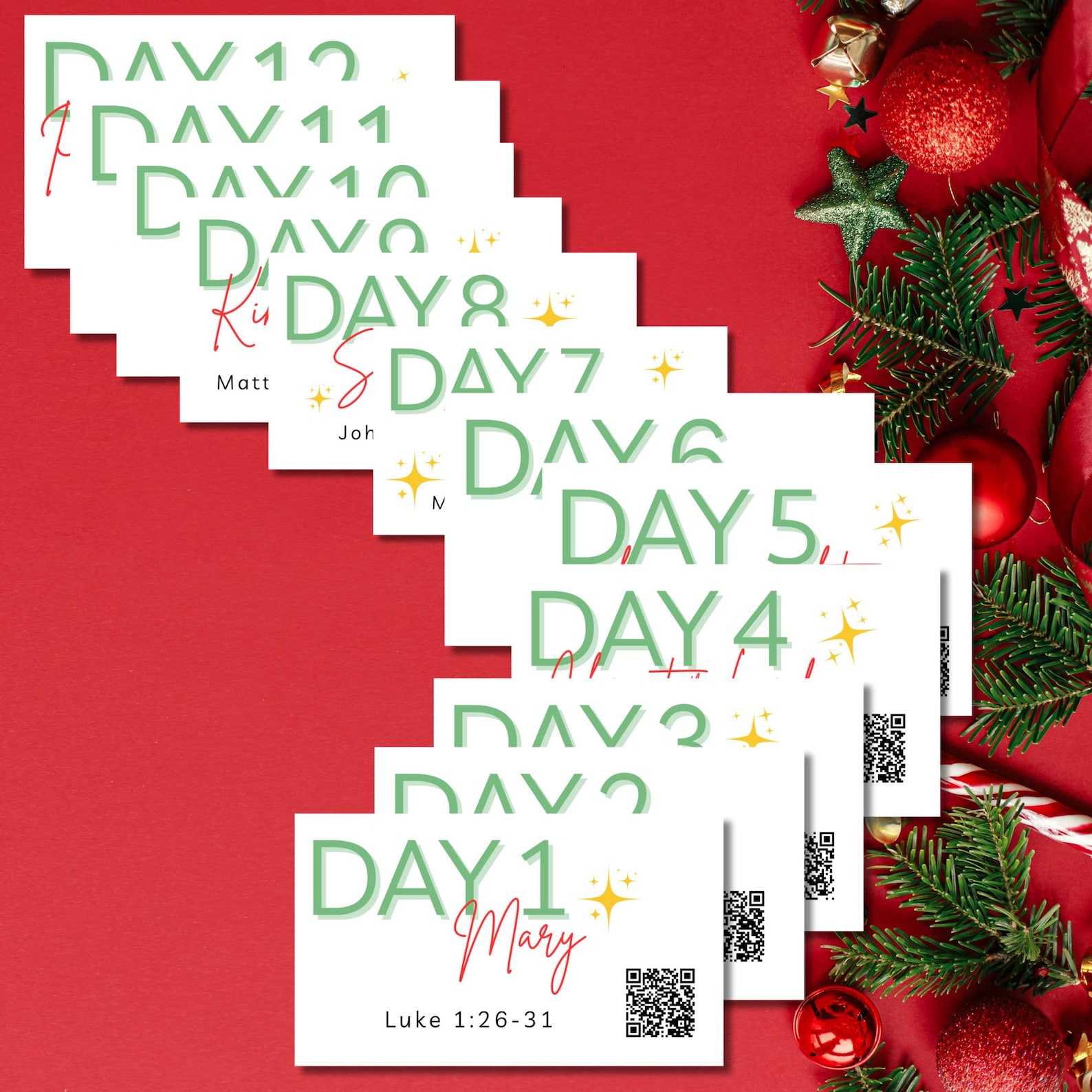 12 Days of Christmas Christ Centered Activity Cards. Printable Download ...
