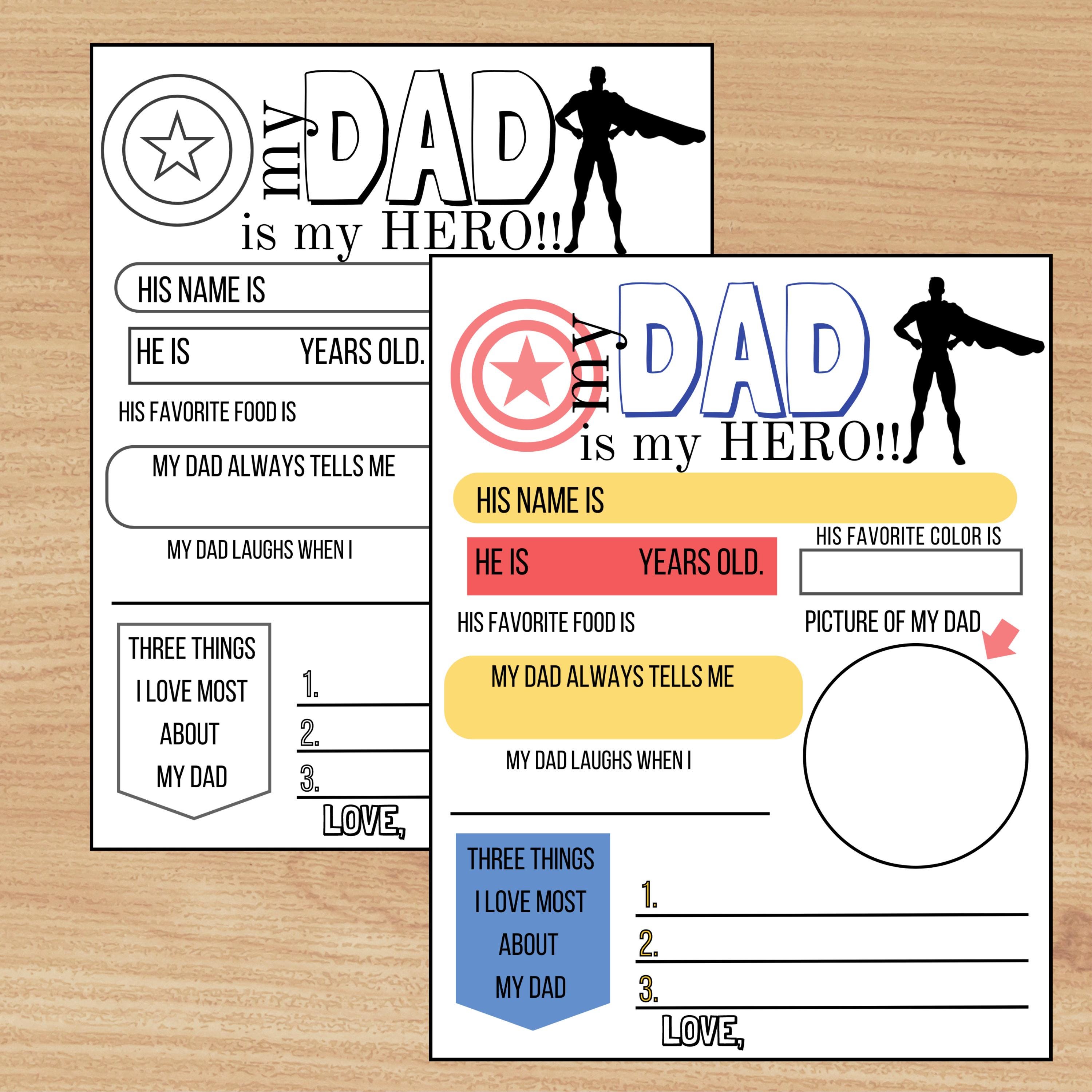 All About My Dad Fill in the Blank Father's Day or Birthday Card ...