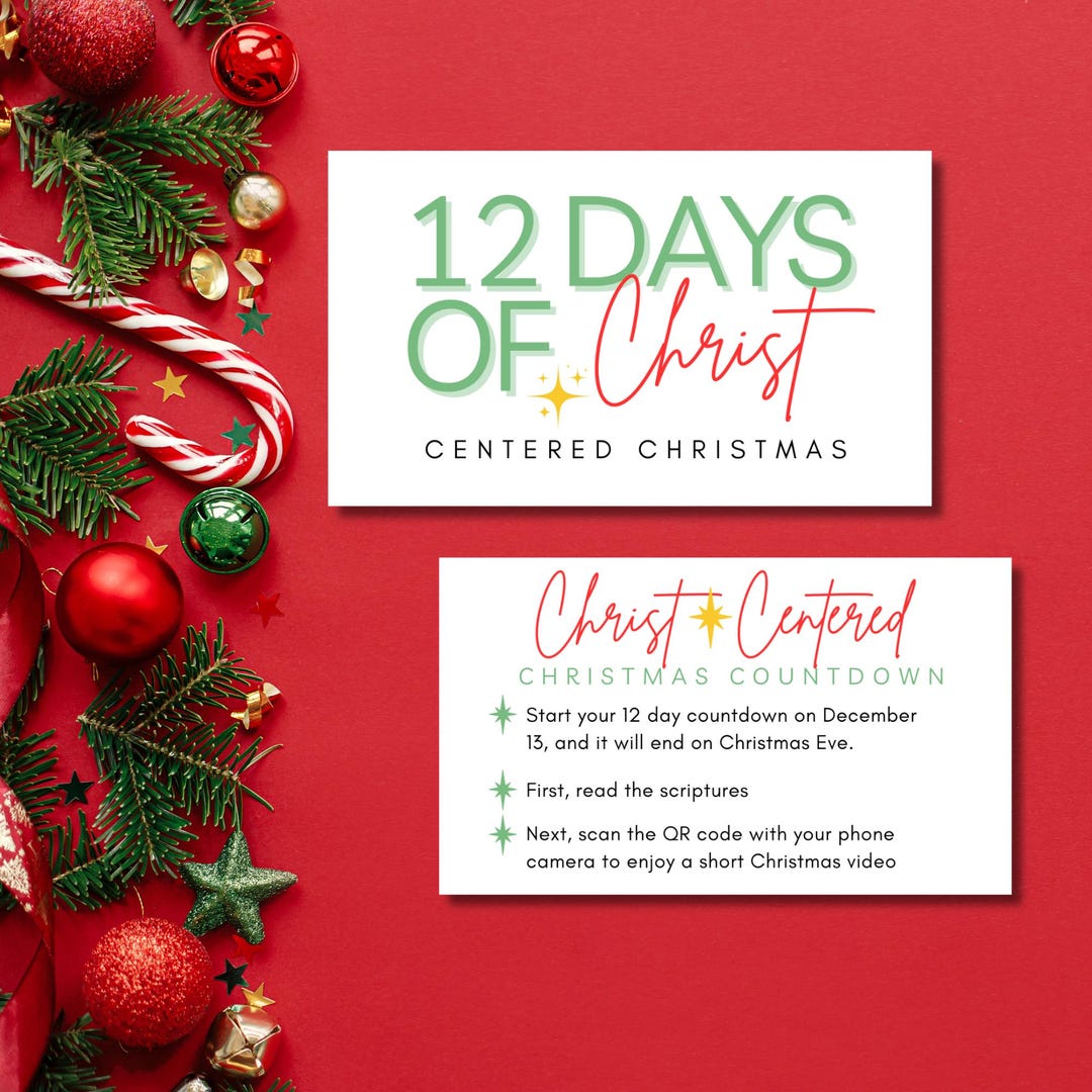 12 Days of Christmas Christ Centered Activity Cards. Printable Download ...