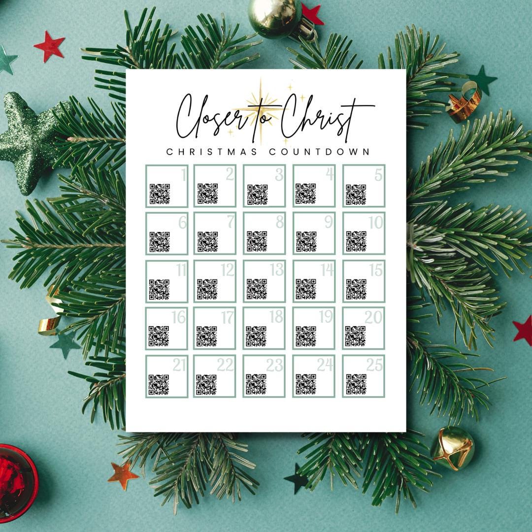 Christian Video Advent Calendar Printable Digital Download. 25 ...