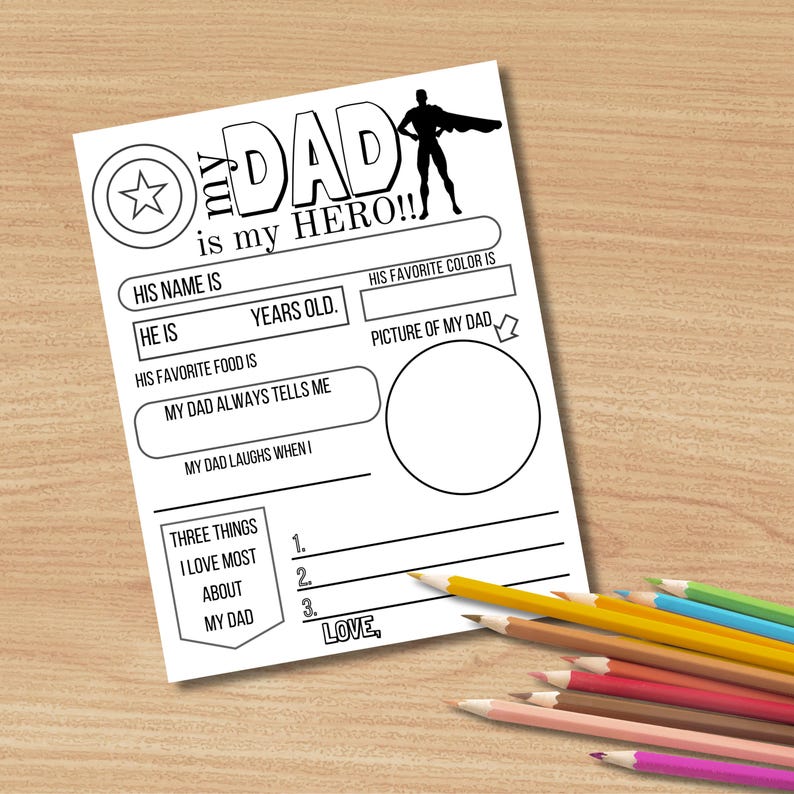 All About My Dad Fill in the Blank Father's Day or Birthday Card ...