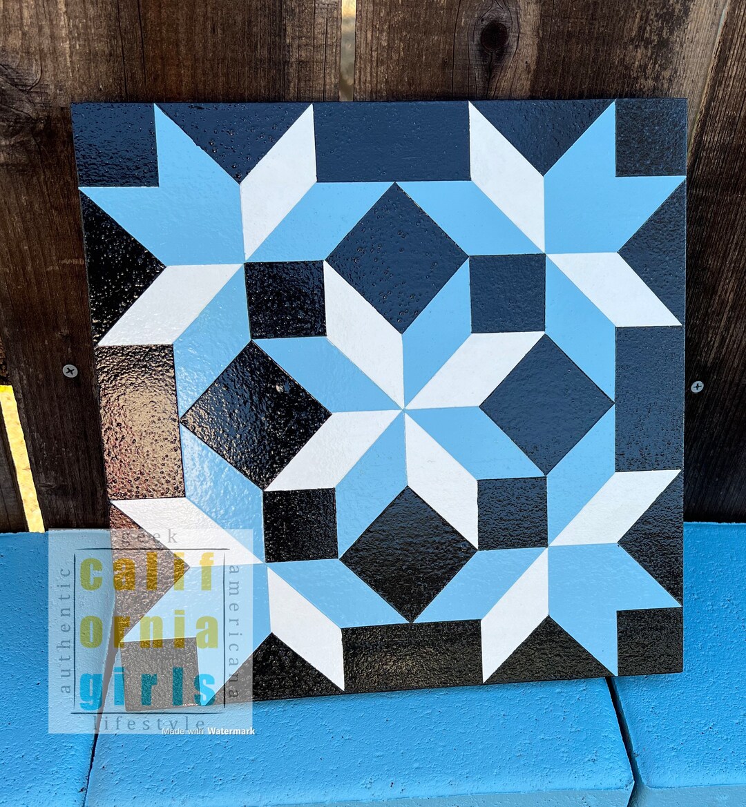 Small Blue Barn Quilt - Etsy