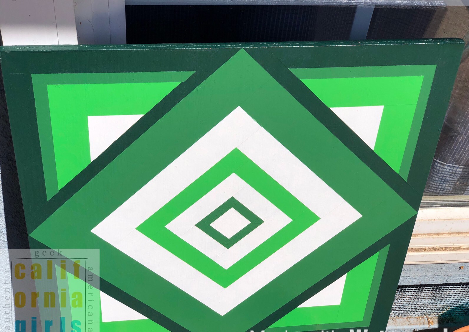 Green Square Maze Medium Barn Quilt. | Etsy