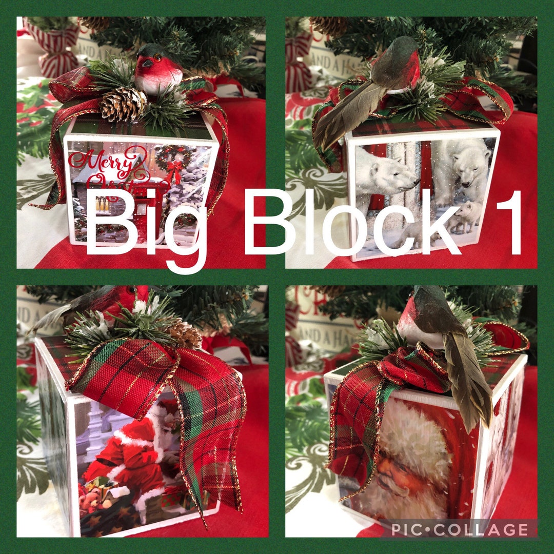 Vintage Christmas Card Blocks. - Etsy