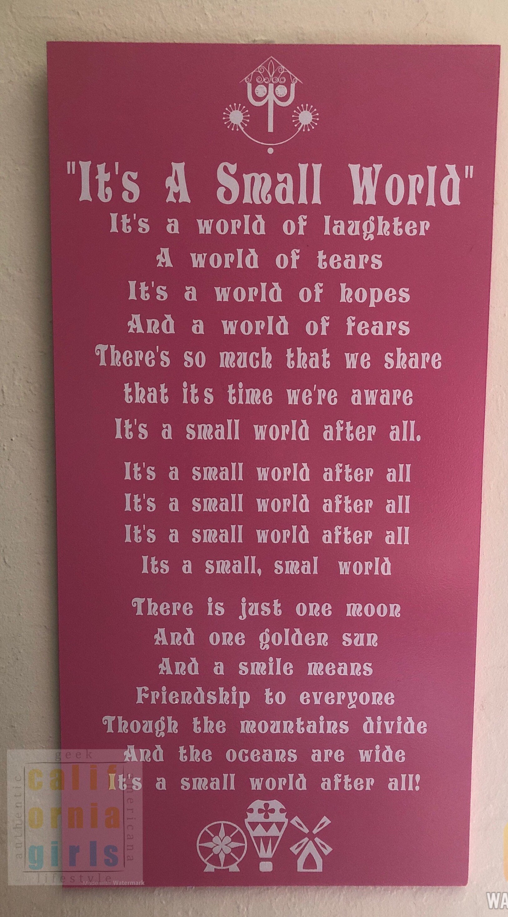 Its A Small World After All Geek Board. | Etsy