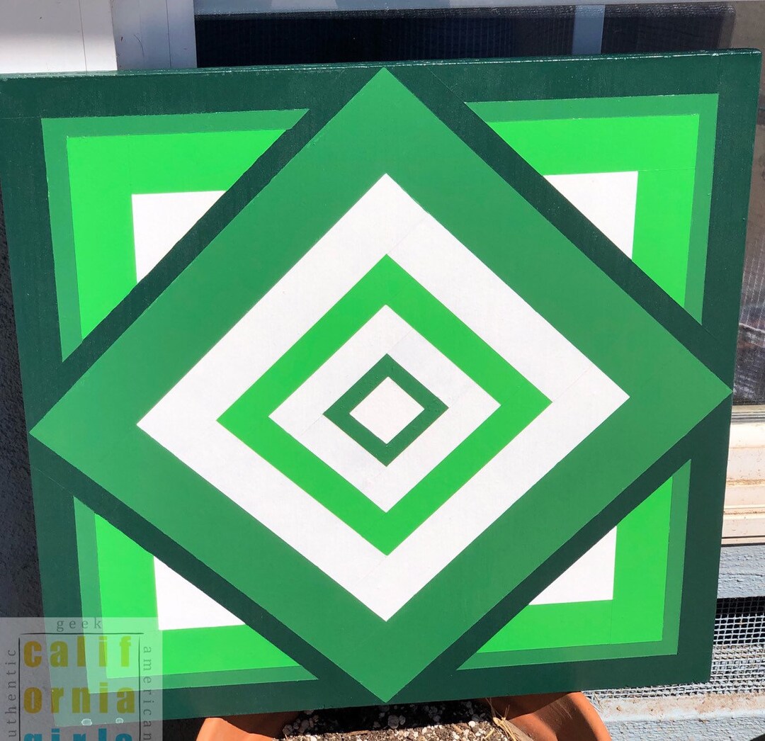 Green Square Maze Medium Barn Quilt. - Etsy