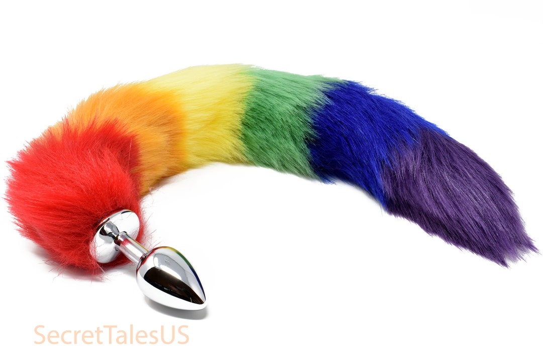 Tail Butt Plug / Fox Tail Butt Plug / Rainbow Tail Butt Plug / Furry Tail Butt Plug / Tail ...