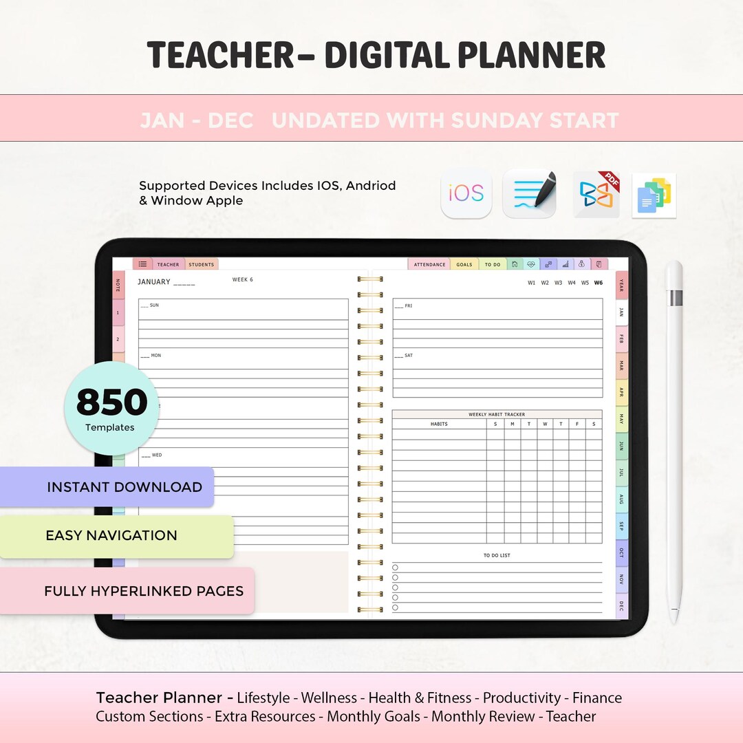 Ultimate Digital Teacher Planner: Dated & Undated Academic, Lesson, and ...