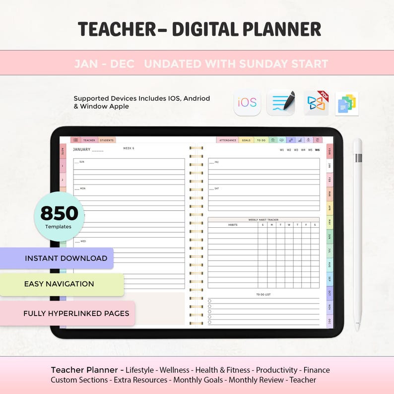Ultimate Digital Teacher Planner: Dated & Undated Academic, Lesson, and ...