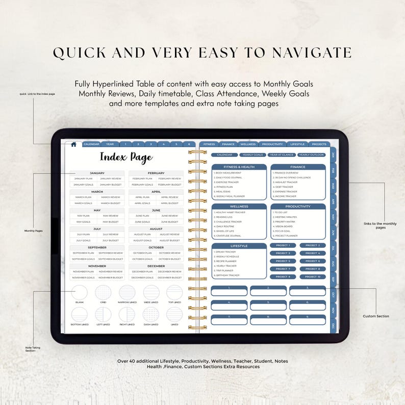 Totallife Productivity Planner for Adults: Printable Goal Organizer ...