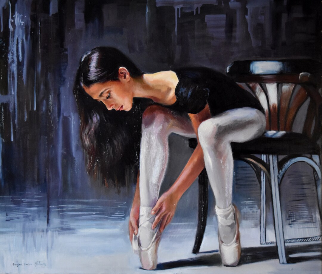 Original Ballerina Painting: Contemporary Ballet Art on Canvas (60x70 ...