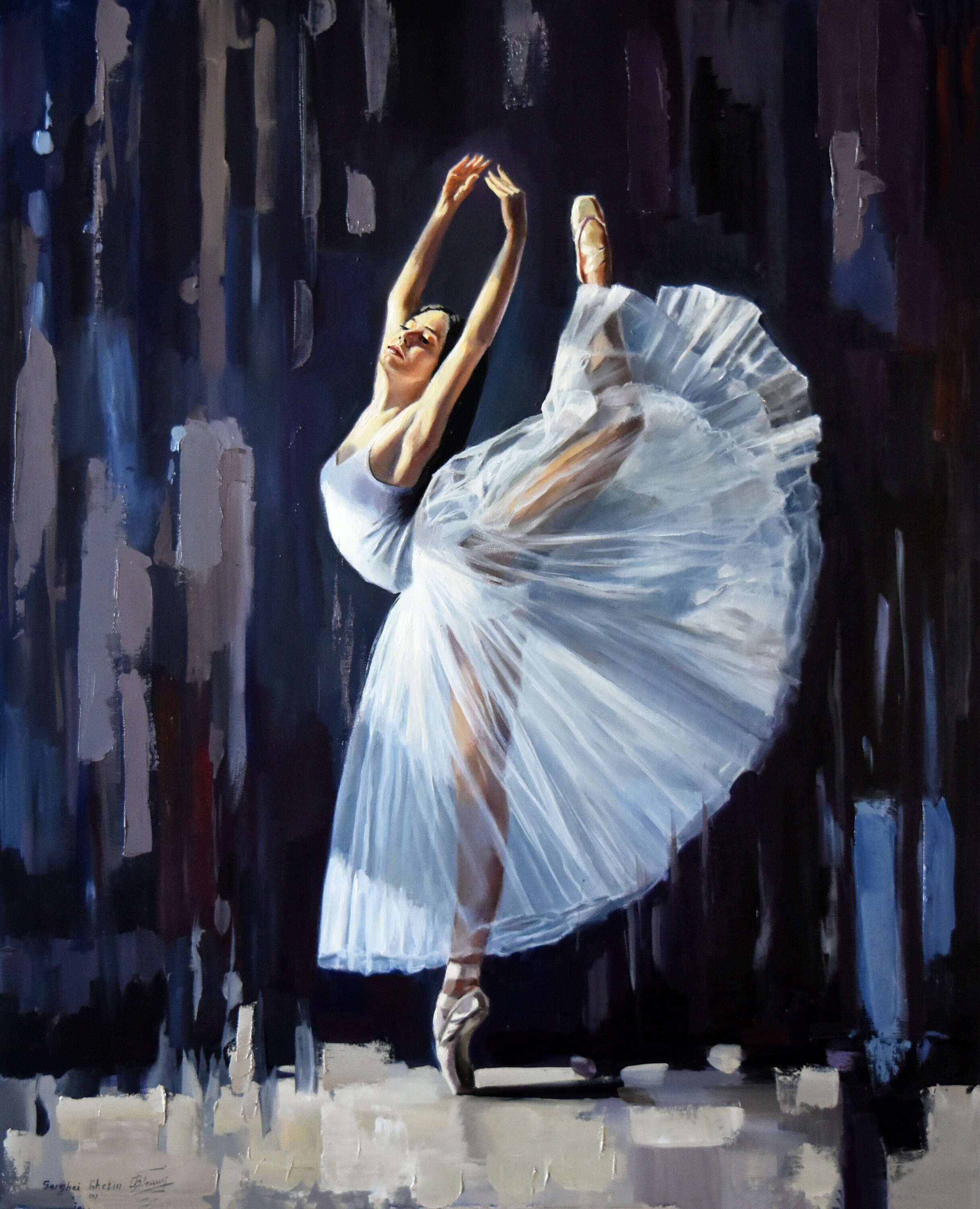 Ballerina Painting Ballet Dancer Artwork Ballerina Figurative Art ...