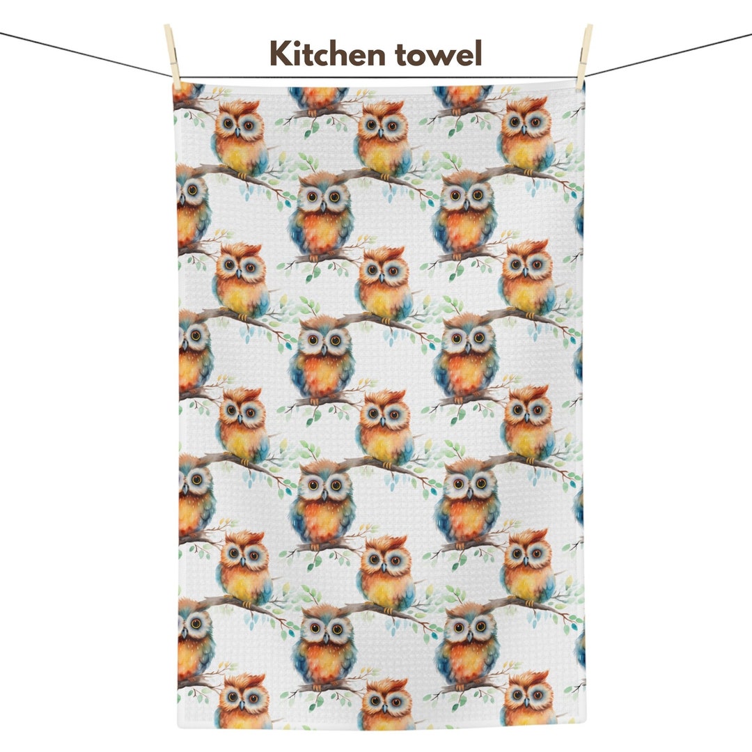 Cute Owl Soft Tea Towel, Hostess Gift, Dish Towel, Cottage Core, House ...