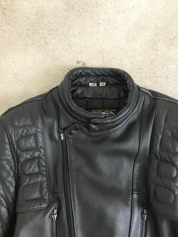 Vintage Motto Leather Jacket - Gem
