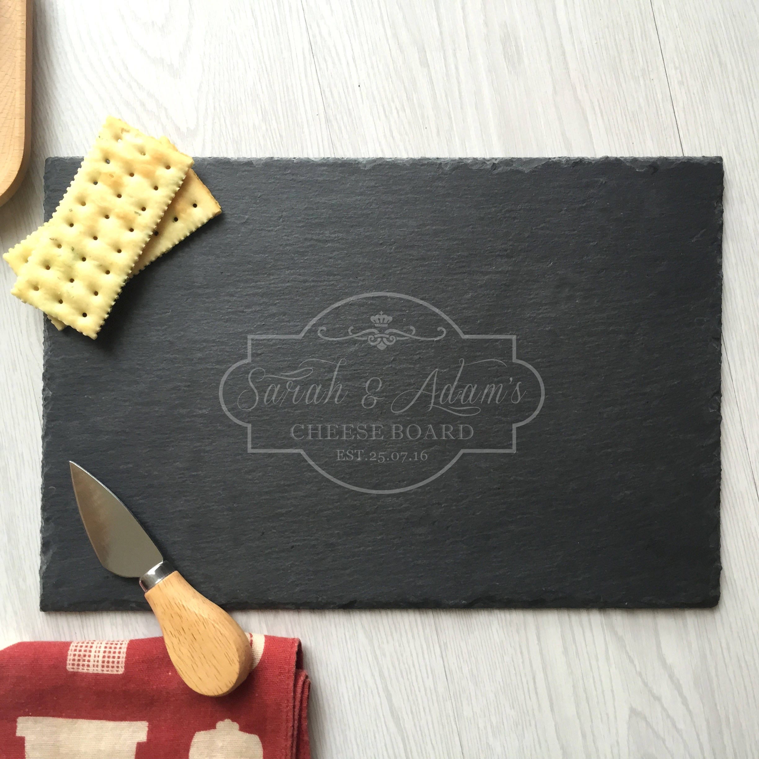Cheese Custom Slate Cutting Board Personalized Cheese Board With ...